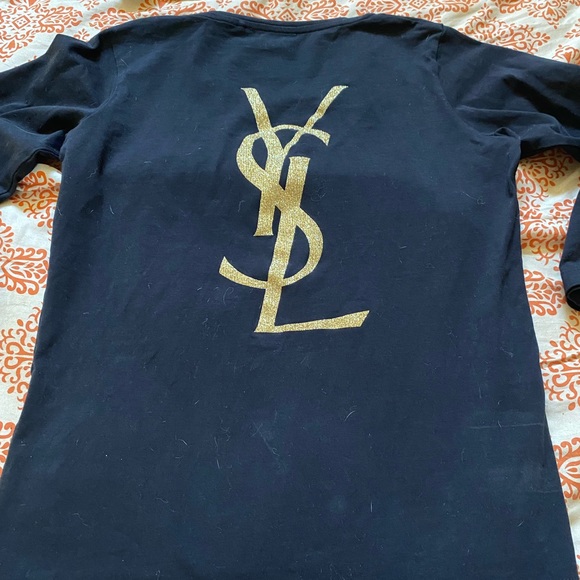 Yves Saint Laurent | Tops | Ysl Uniform Black Stretch T Shirt Top 34 ...